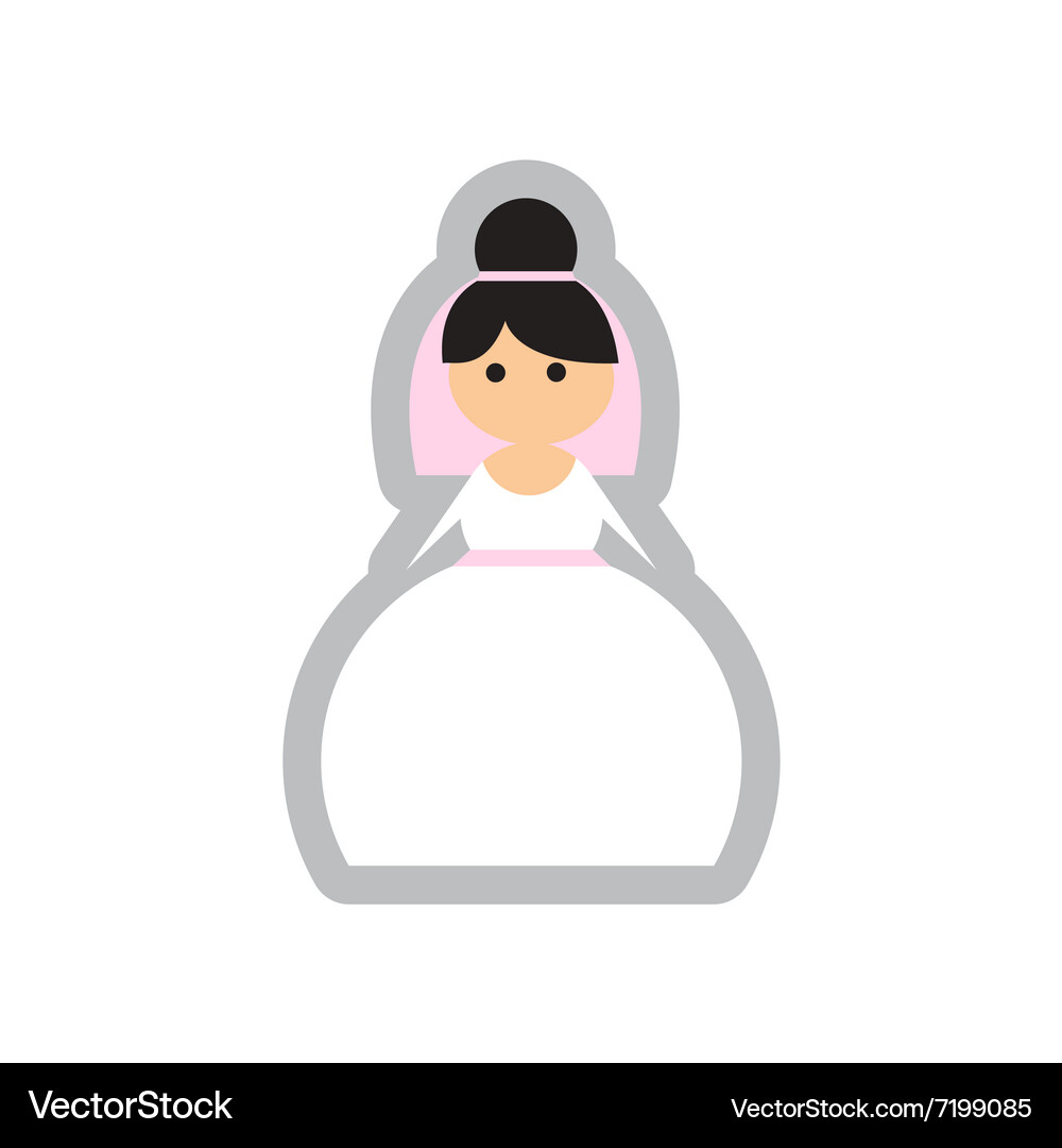 Flat web icon on white background bride Royalty Free Vector
