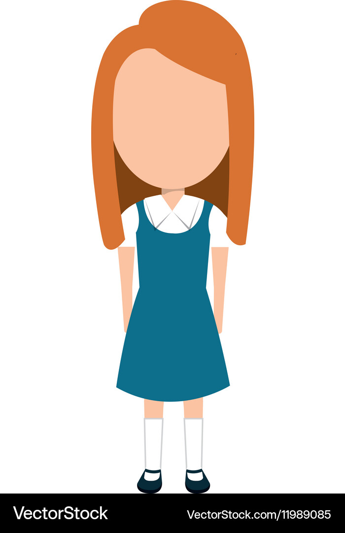 Girl student character isolated icon Royalty Free Vector