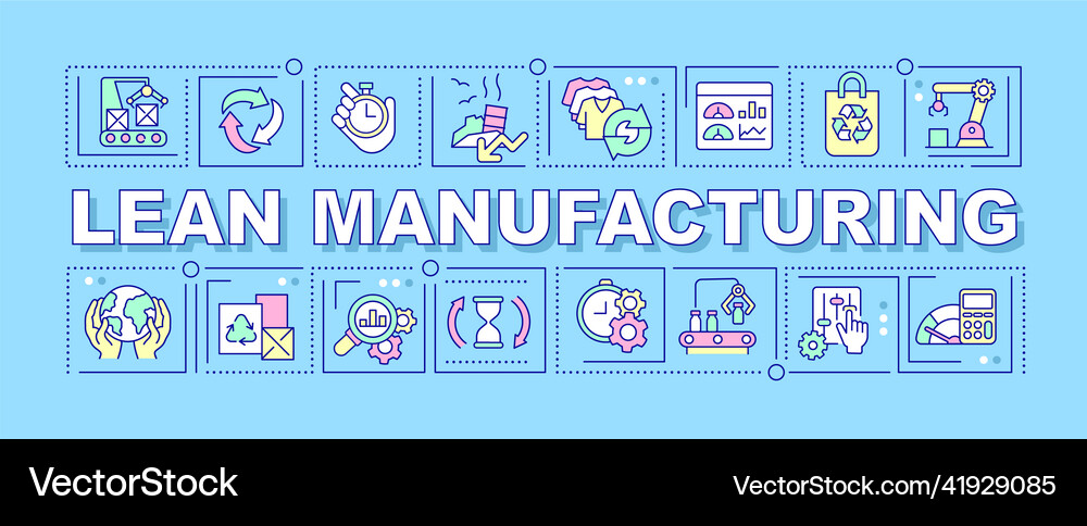 Lean manufacturing word concepts blue banner Vector Image
