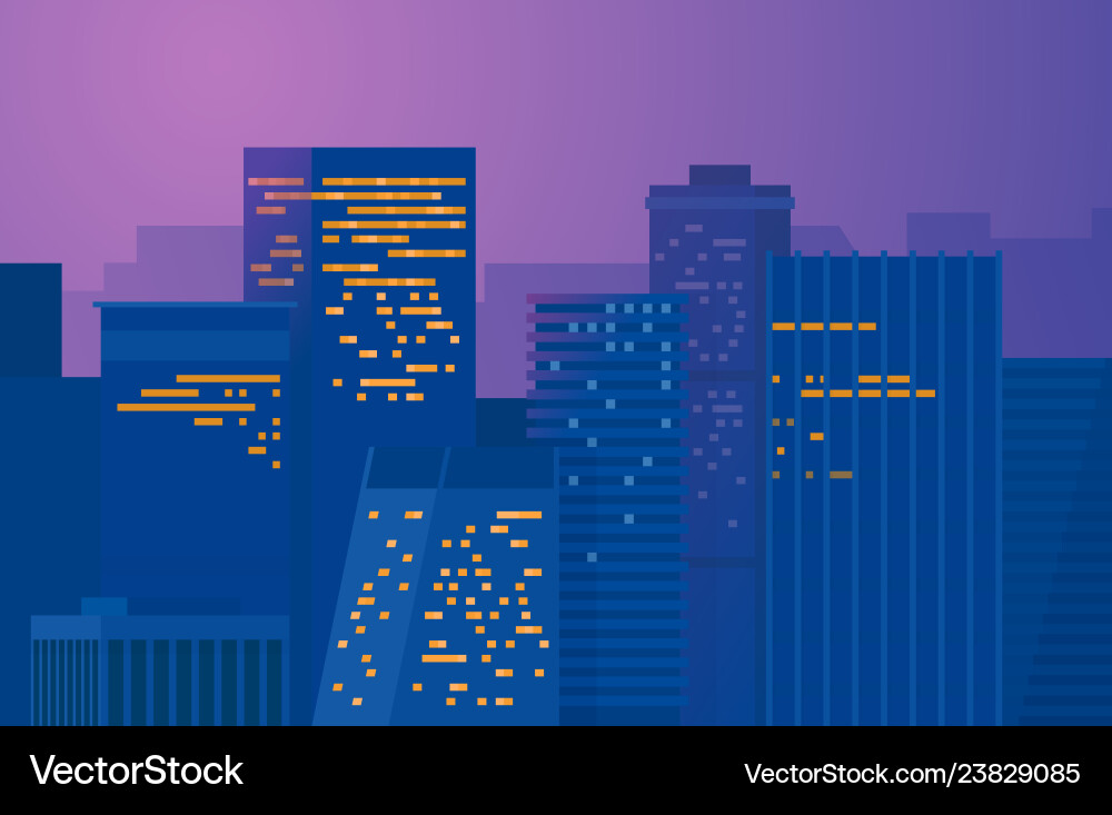 Night city downtown metropolis cityscape Vector Image