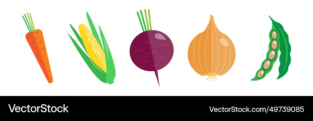 Ripe vegetables and garden crop flat icon Vector Image