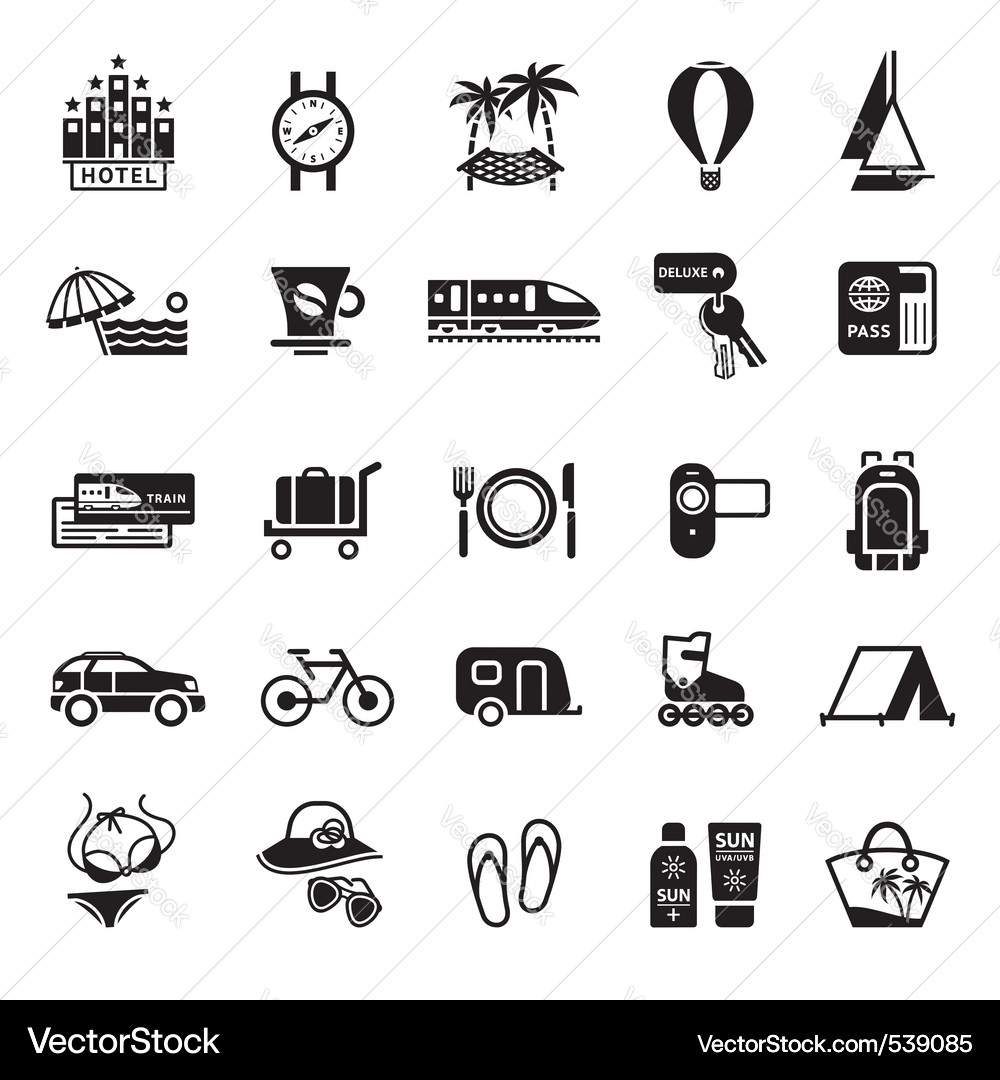 Signs vacation travel recreation Royalty Free Vector Image