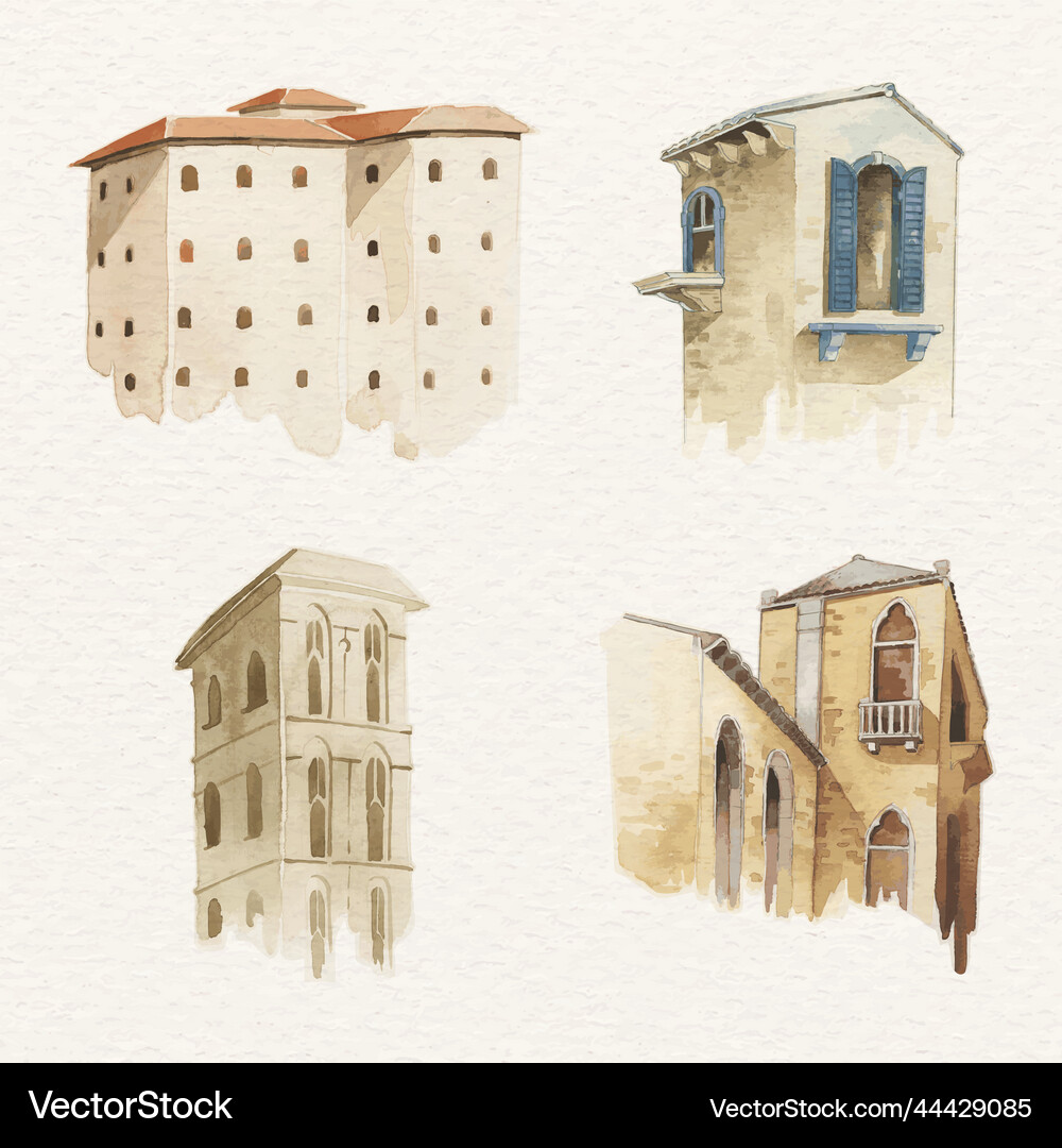 Vintage european architectural building Royalty Free Vector