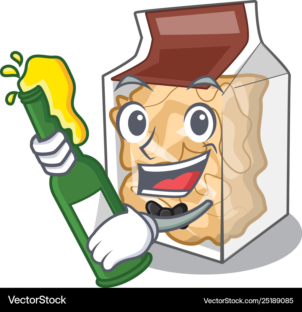 With beer pork rinds in character plastic Vector Image