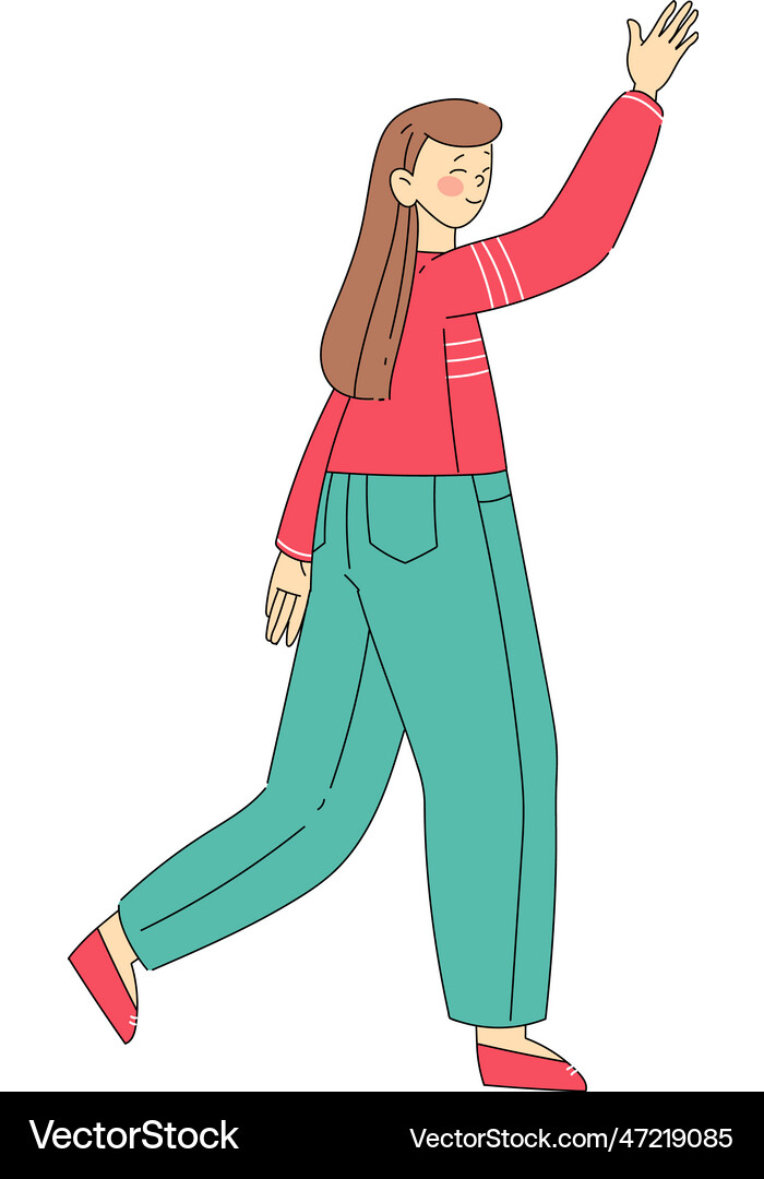 Young woman giving high five hand gesture Vector Image