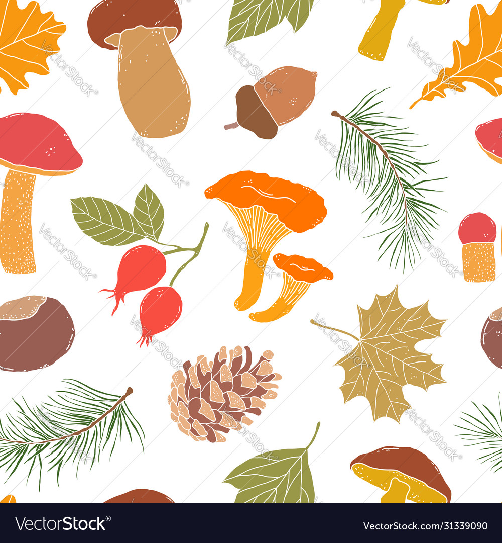 Forest seamless pattern Royalty Free Vector Image
