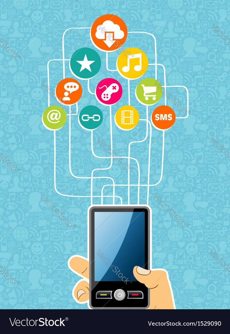 Mobile cloud computing network concept Royalty Free Vector