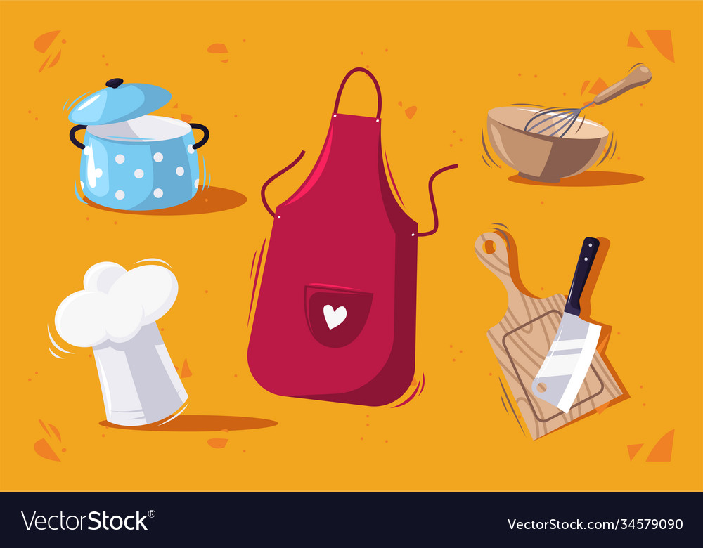 Set kitchen items Royalty Free Vector Image - VectorStock