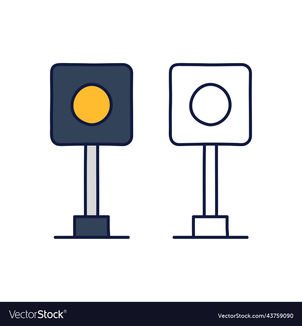Traffic light railway stock icon element of train Vector Image