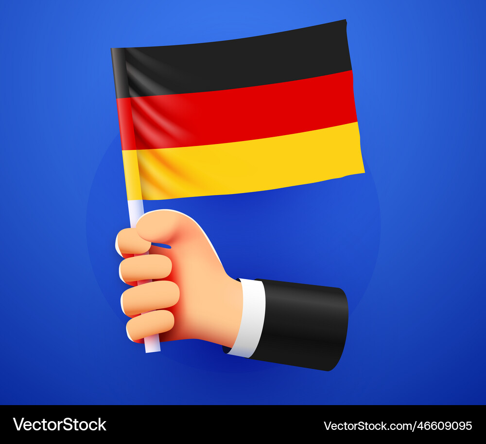 3d hand holding germany national flag Royalty Free Vector