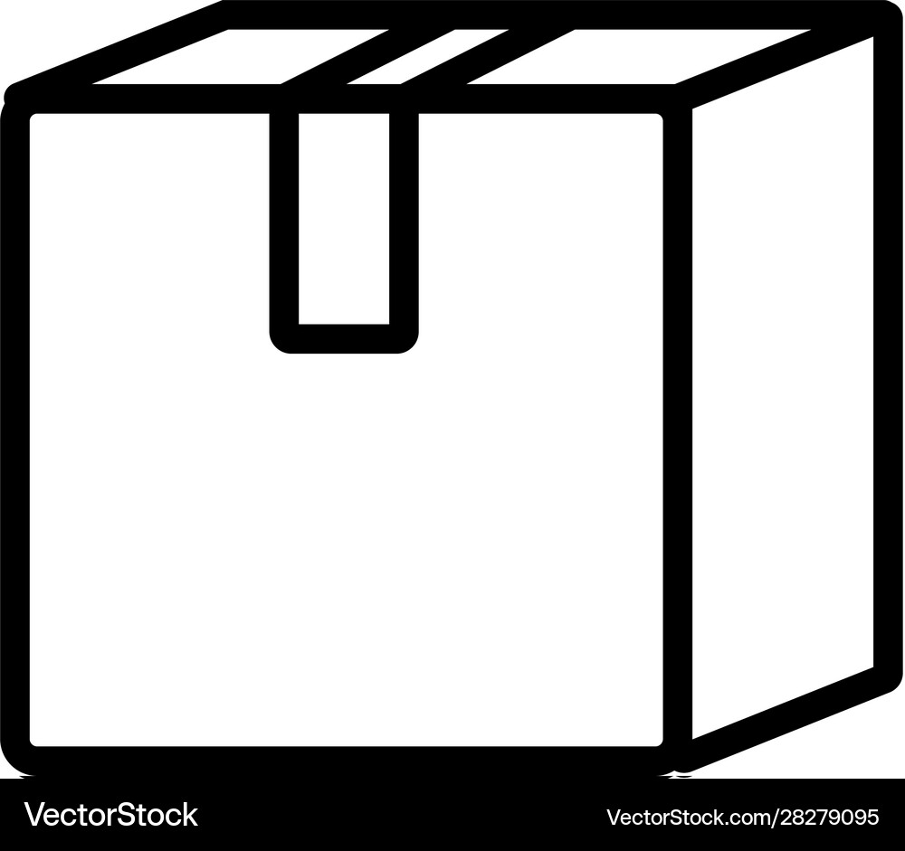 Closed box icon isolated contour symbol Royalty Free Vector