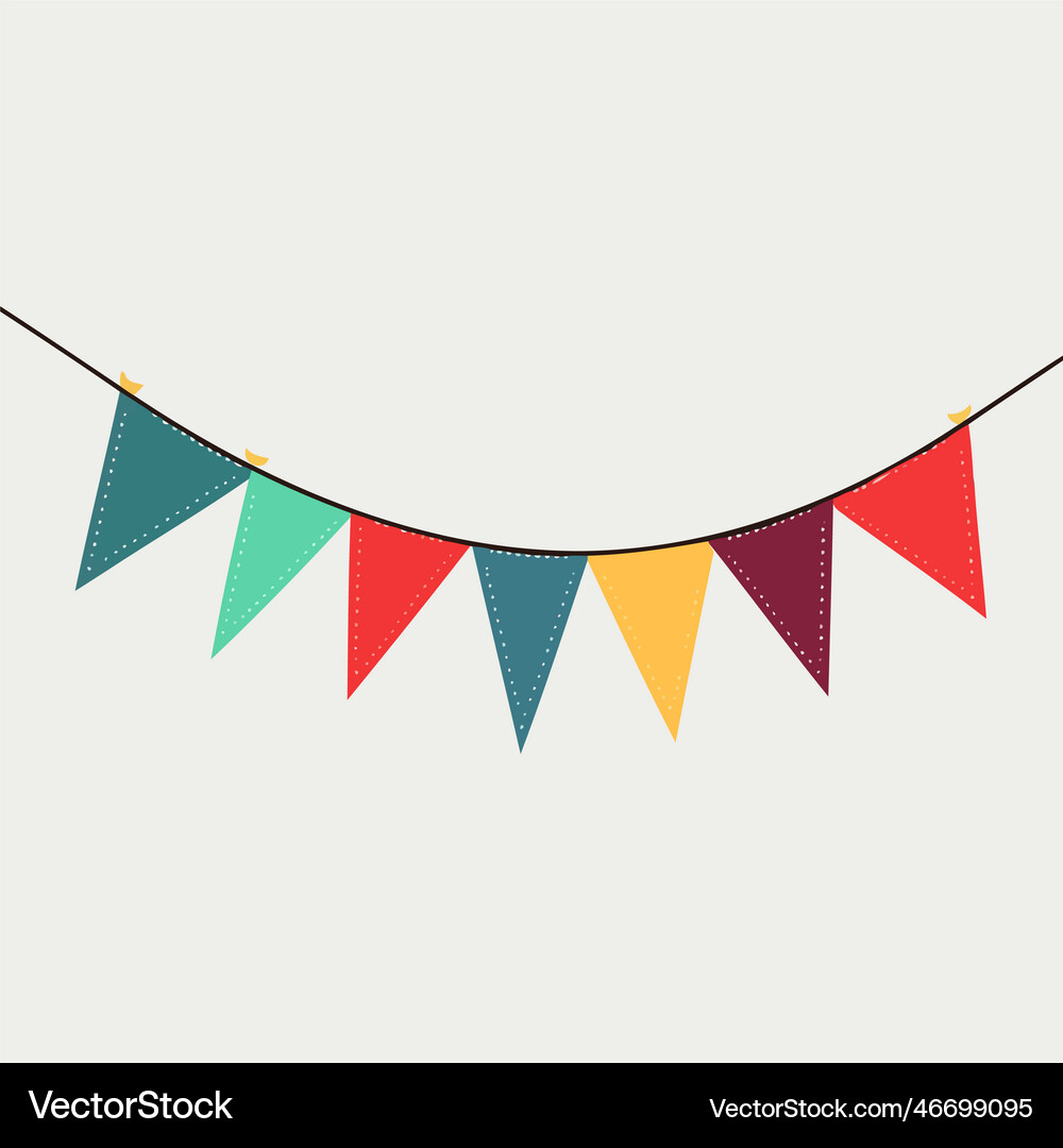 Colorful hanging pennants decorations Royalty Free Vector