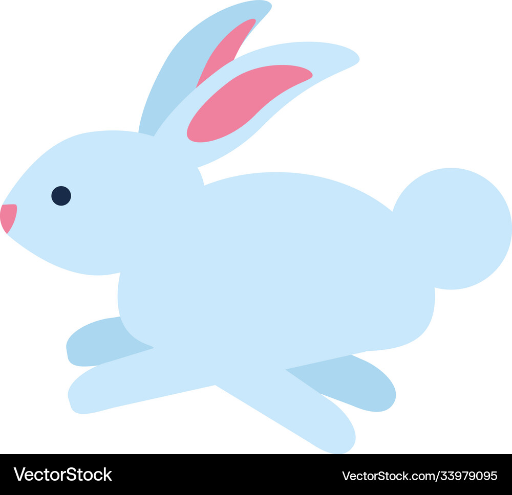Cute rabbit running animal farm icon Royalty Free Vector