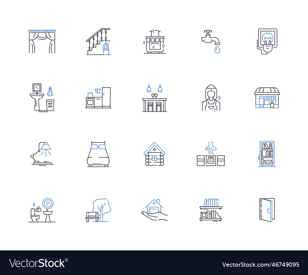 Home outline icons collection house abode Vector Image Home outline icons collection house abode Vector Image