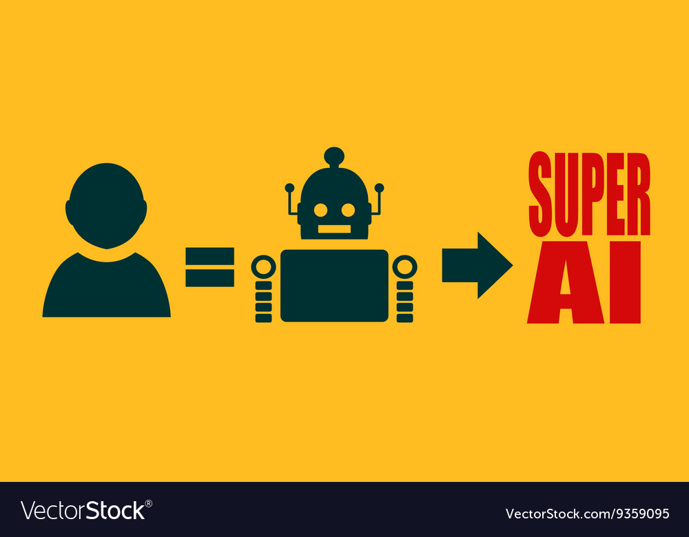 Human to robot evolution Royalty Free Vector Image