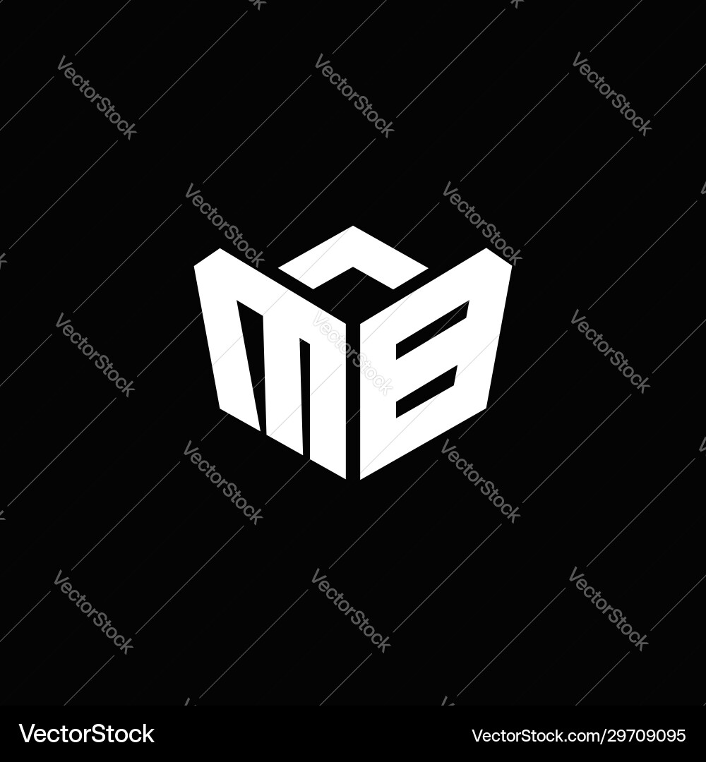 Mb logo monogram with emblem style ribbon design Vector Image