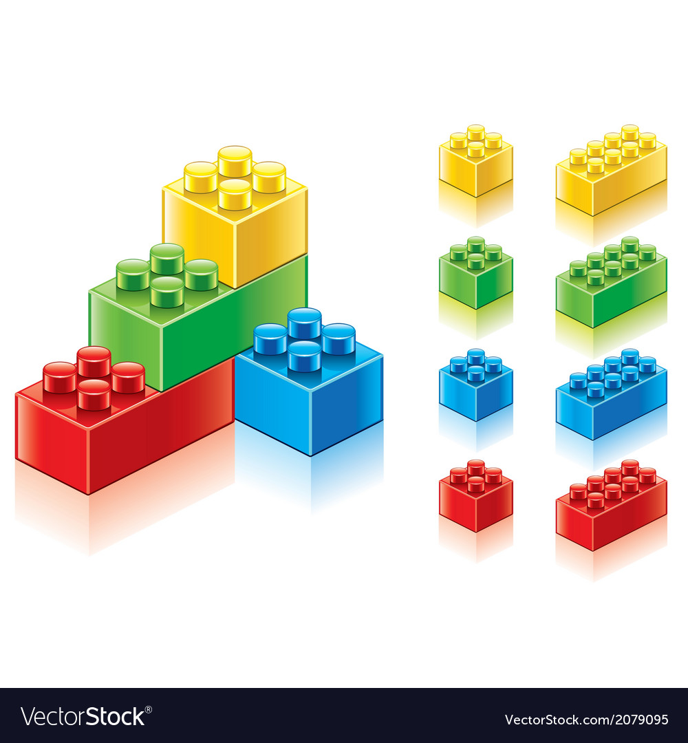 Object plastic blocks Royalty Free Vector Image