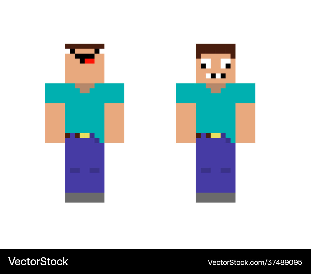 Pixel character the concept hero games gaming Vector Image