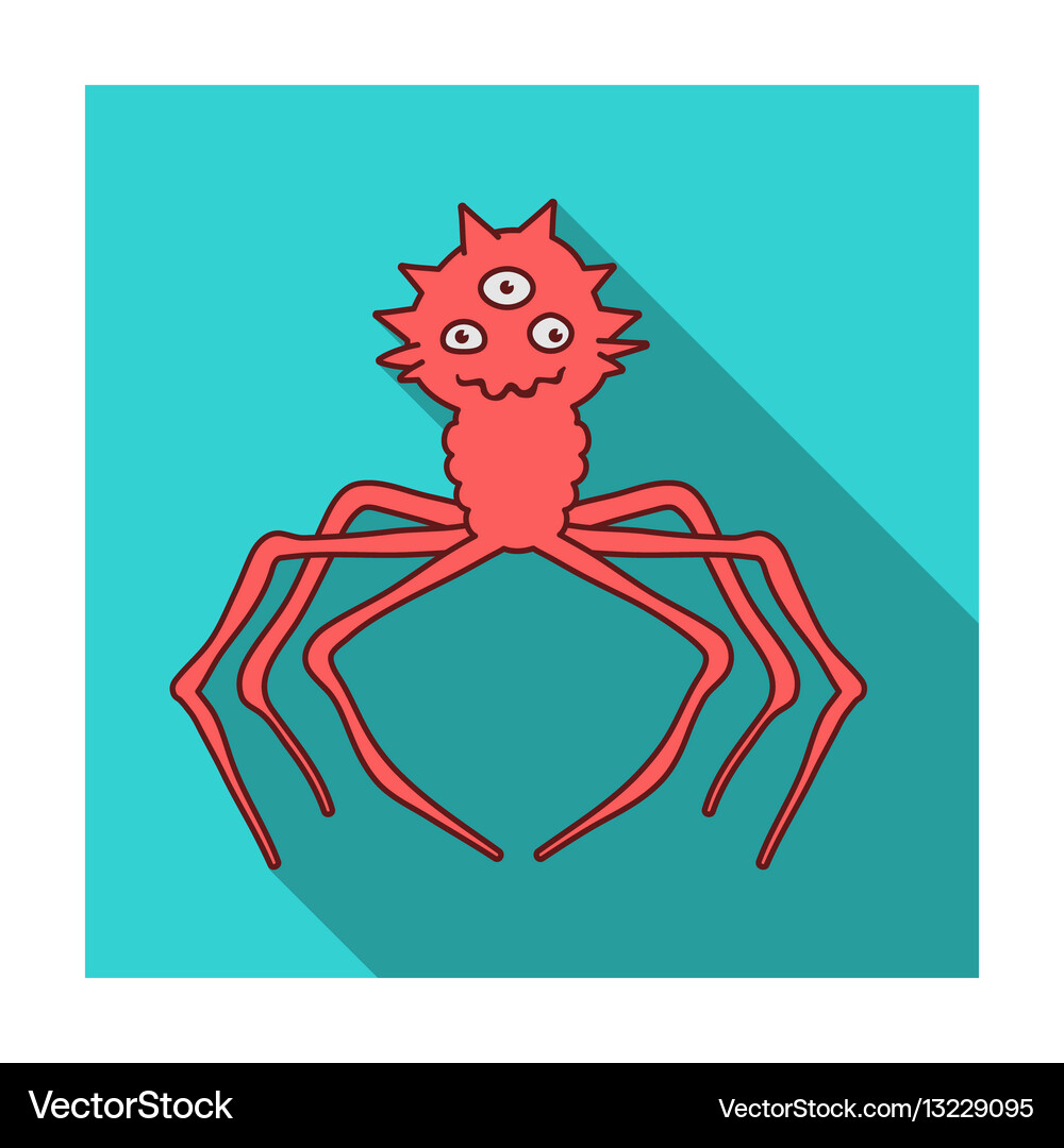 Red virus icon in flat style isolated on white Vector Image