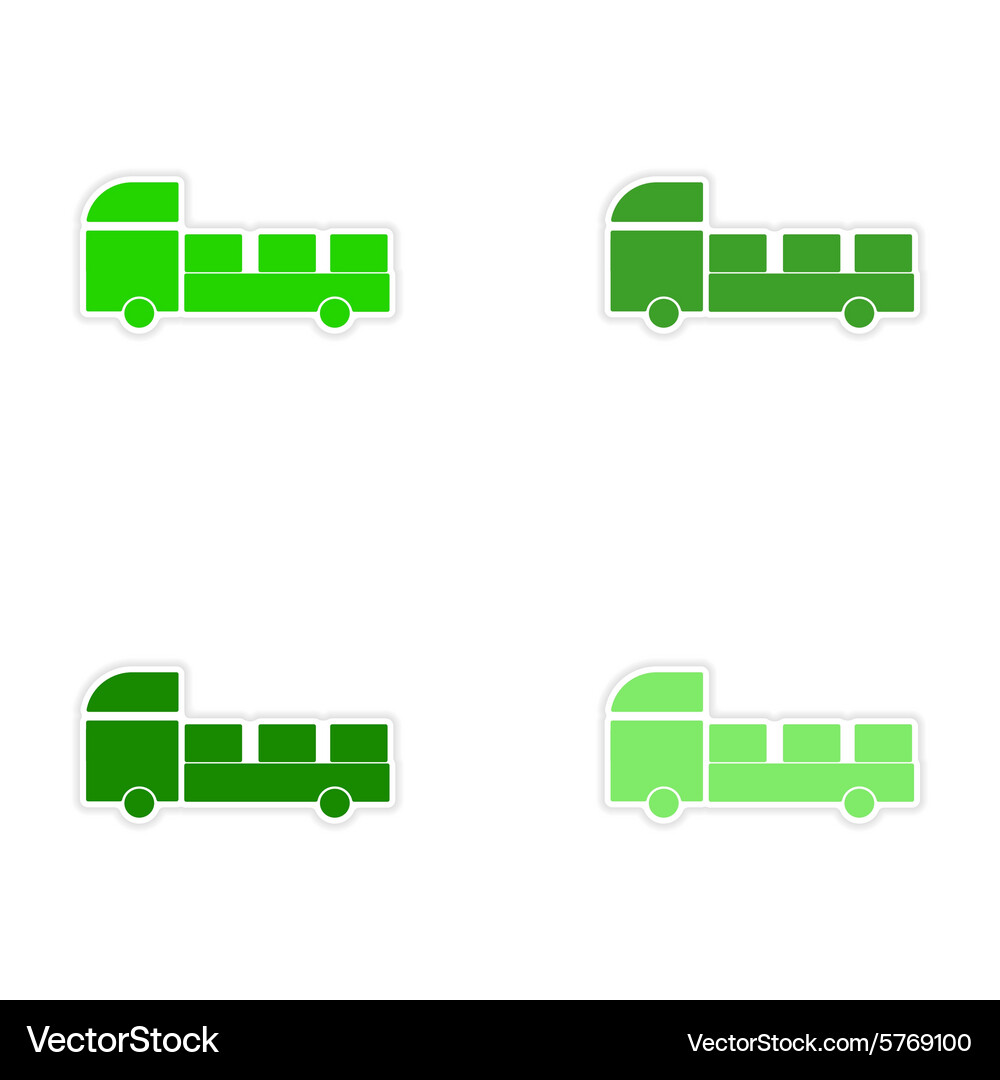 Assembly realistic sticker design on paper car Vector Image