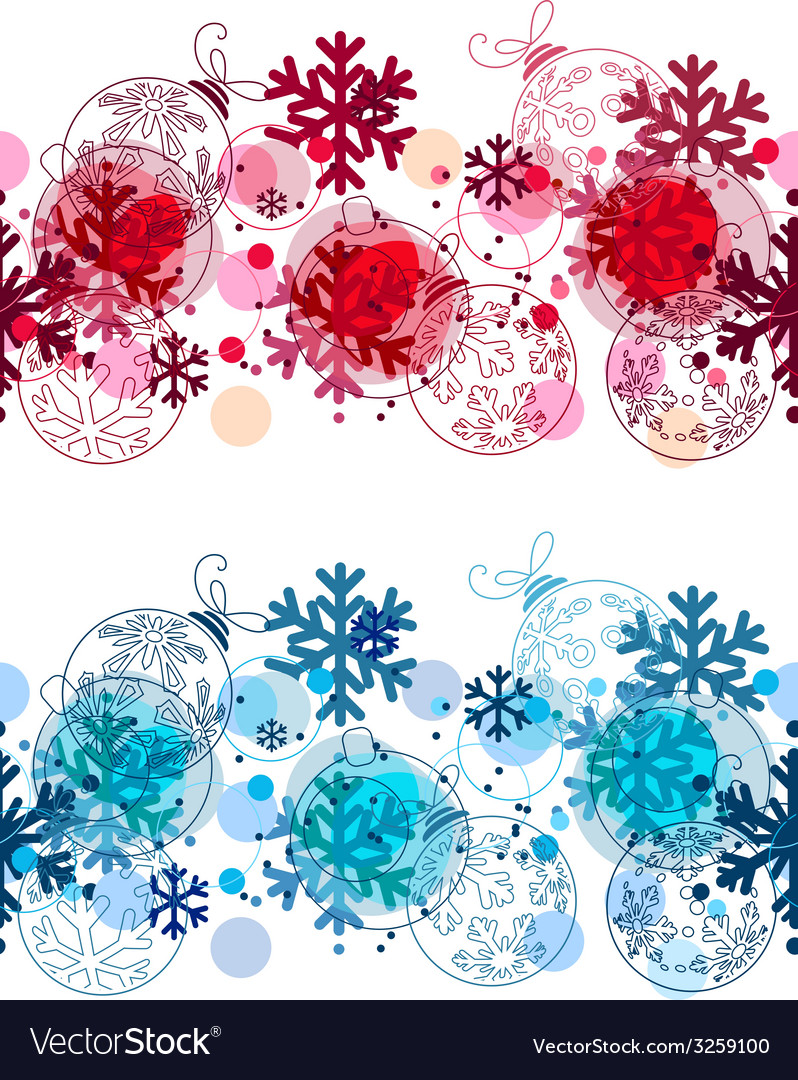Christmas seamless border with balls Royalty Free Vector