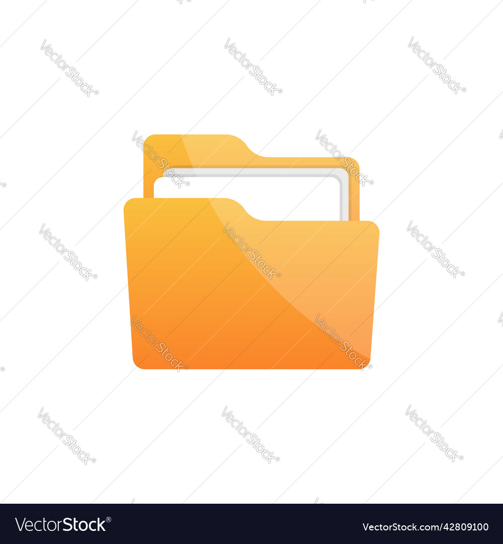 Computer folder icon in flat style document Vector Image