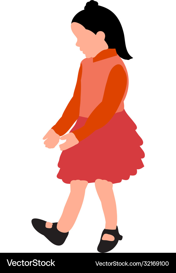 Faceless child girl stands Royalty Free Vector Image