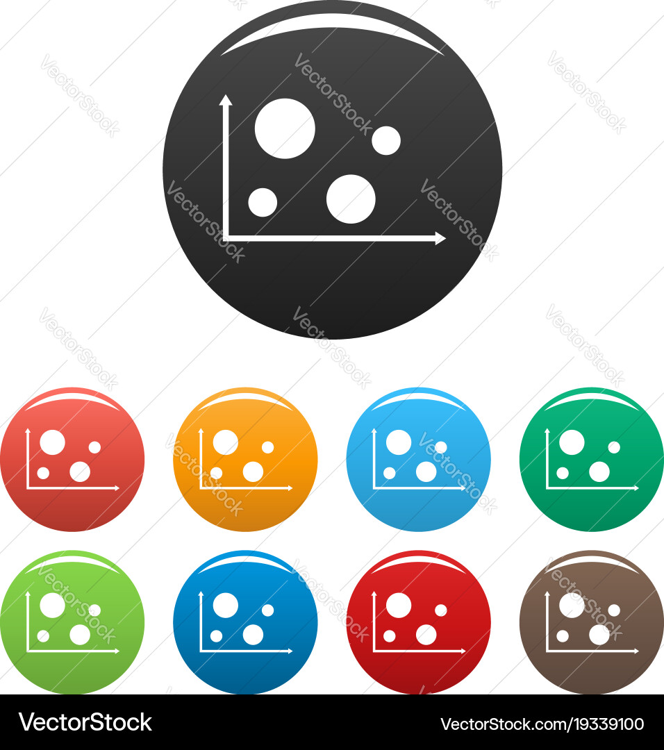 Finance diagram icons set collection circle Vector Image
