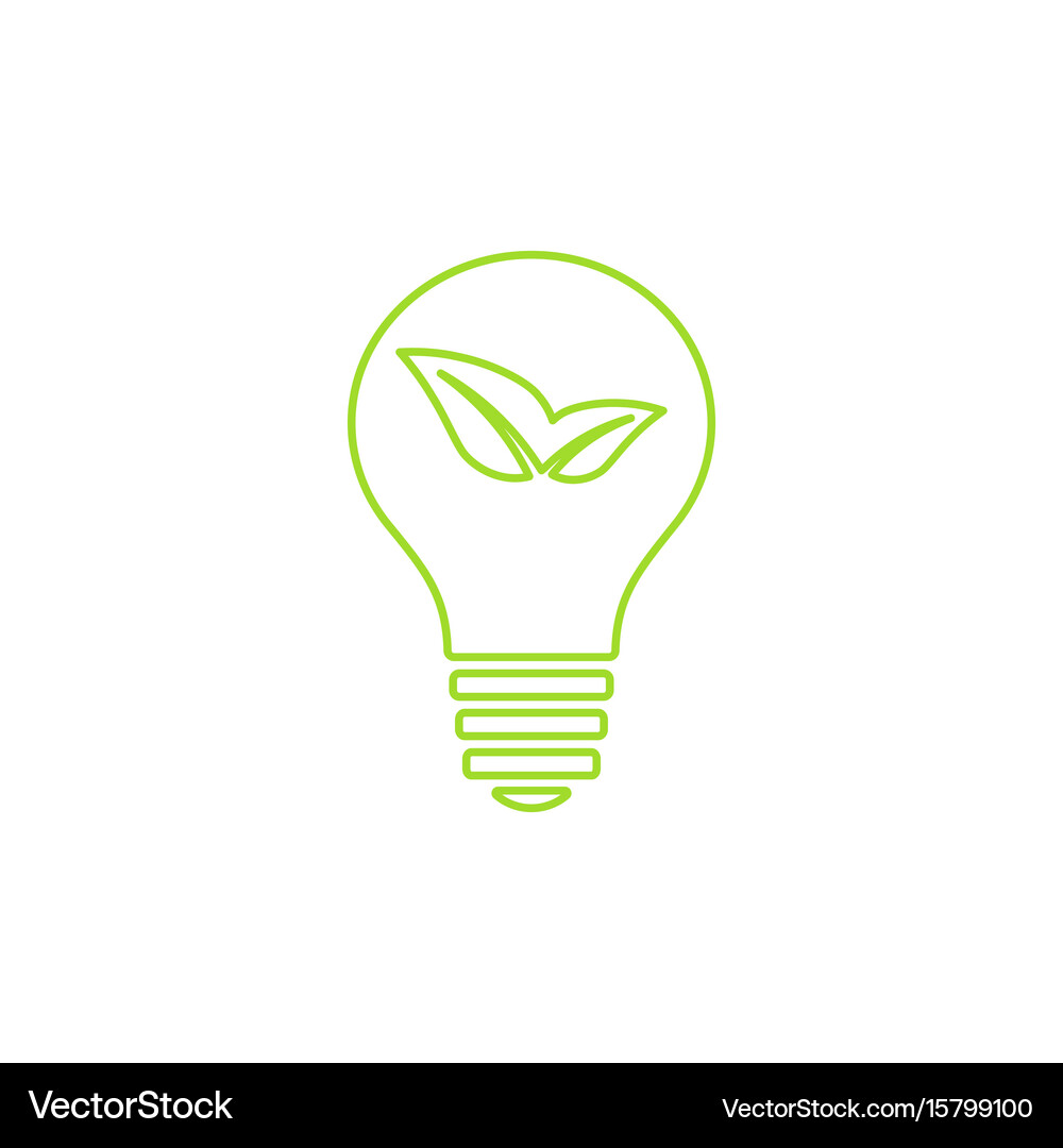 Green Light Bulb Icon - Energy Symbol Royalty Free Vector