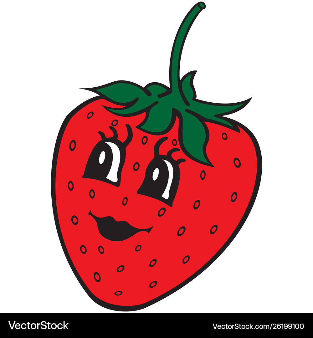 Happy strawberry cartoon symbol design element Vector Image