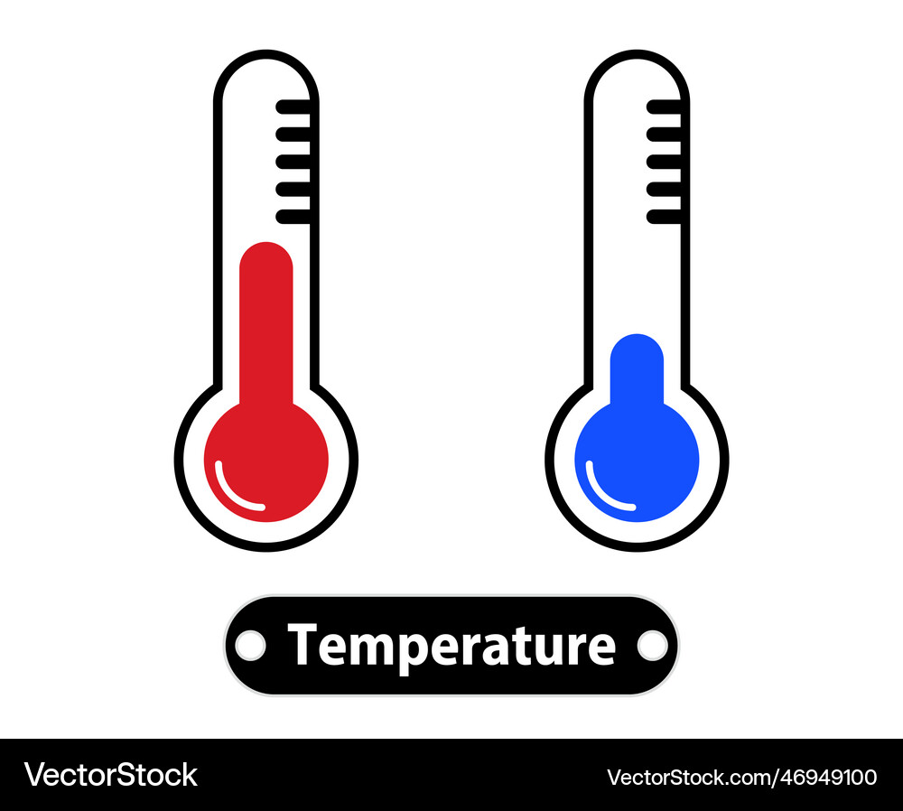 High and low temperature icon set or hot and cold Vector Image