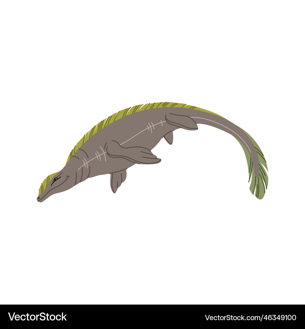 Mosasaurus dinosaur swimming ancient reptile Vector Image