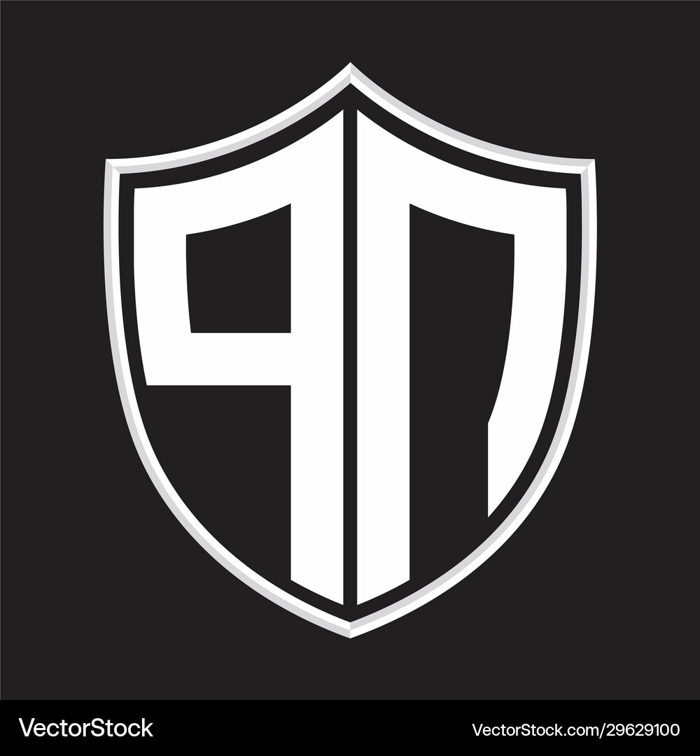 PN Monogram Shield Logo Template Royalty Free Vector Image