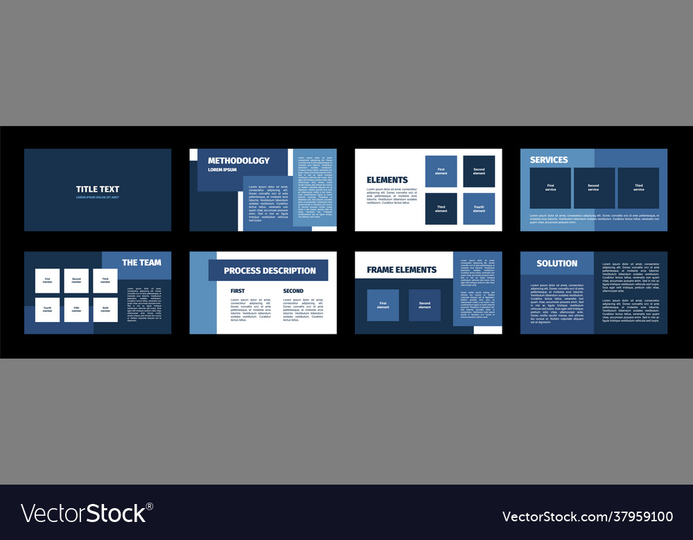 Presentation template blue rectangles flat design Vector Image