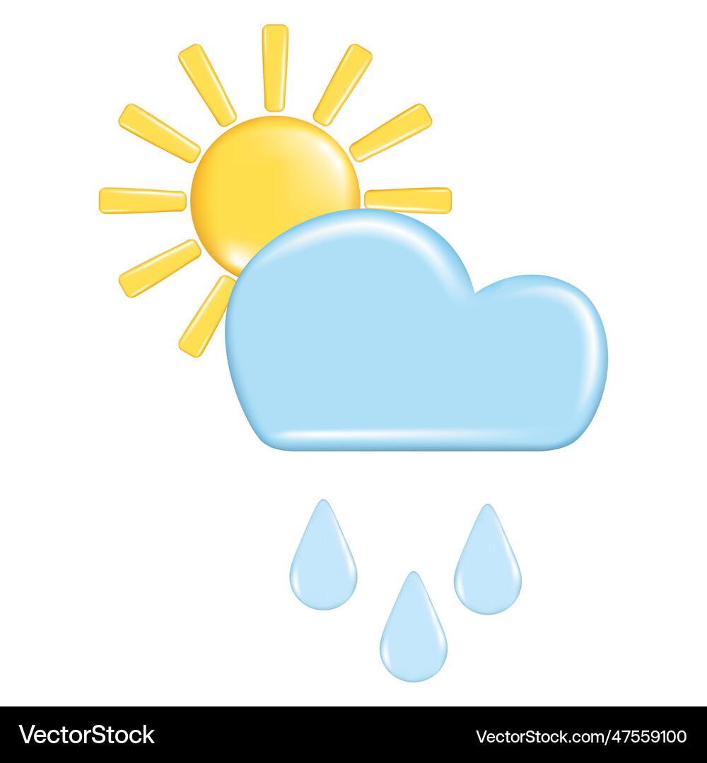 Realistic 3d design of weather forecast elements Vector Image