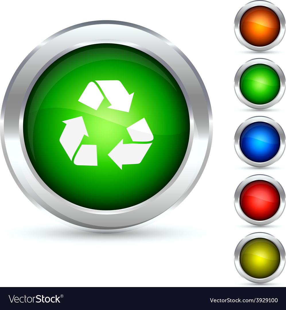 Recycling button Royalty Free Vector Image - VectorStock