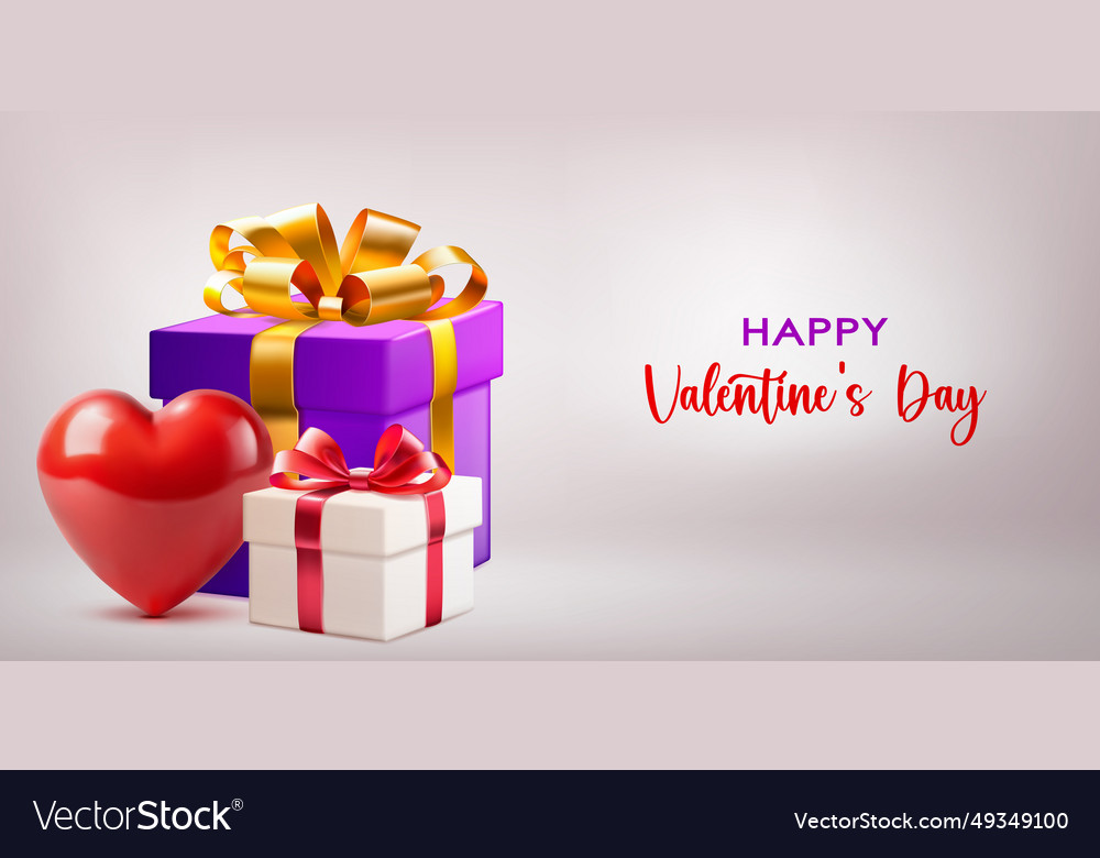 Valentines day with gift boxes Royalty Free Vector Image
