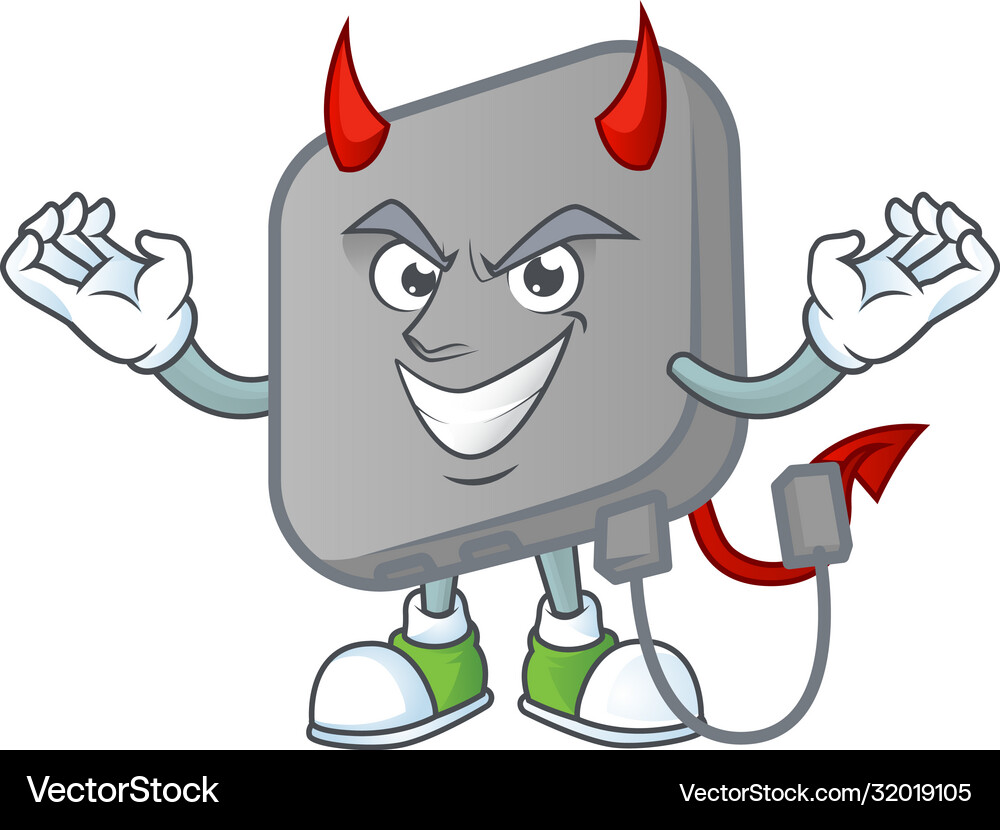 A cruel devil power bank cartoon character design Vector Image
