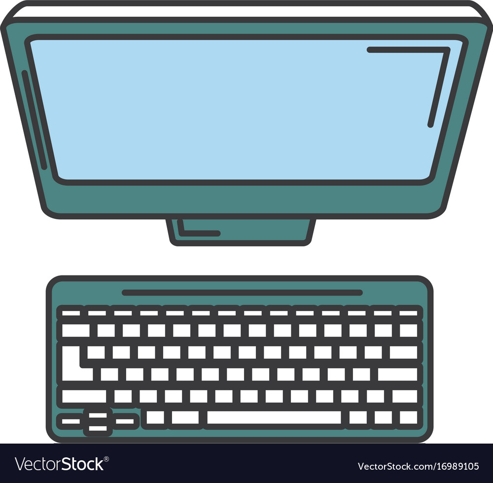 Computer desktop isolated icon Royalty Free Vector Image