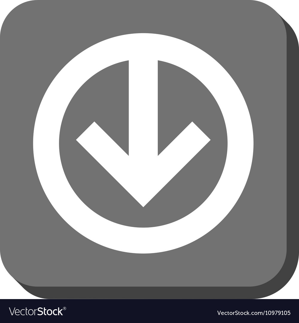 Direction down rounded square icon Royalty Free Vector Image