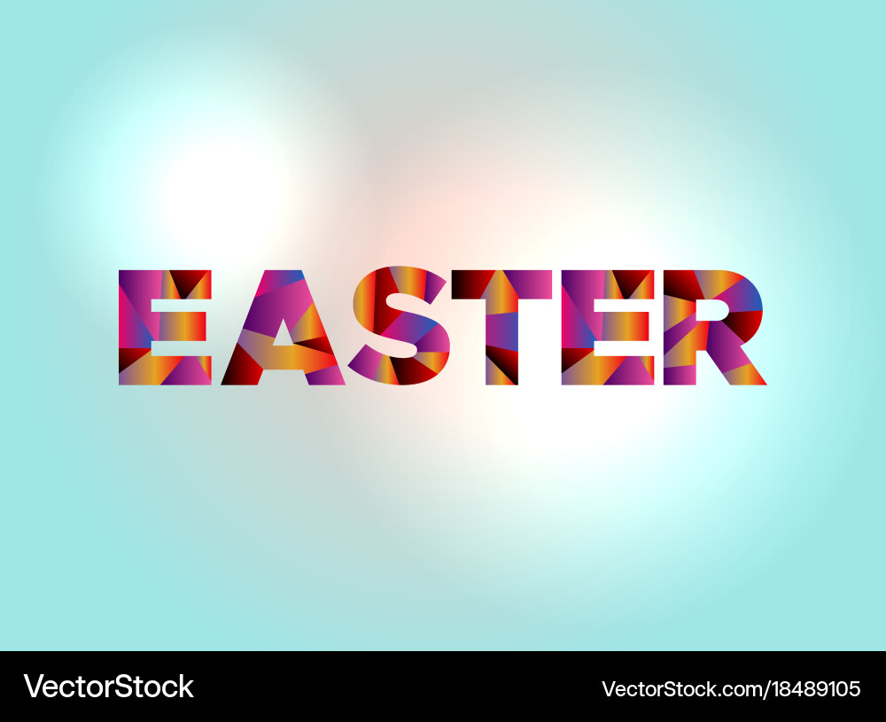 Easter concept colorful word art Royalty Free Vector Image