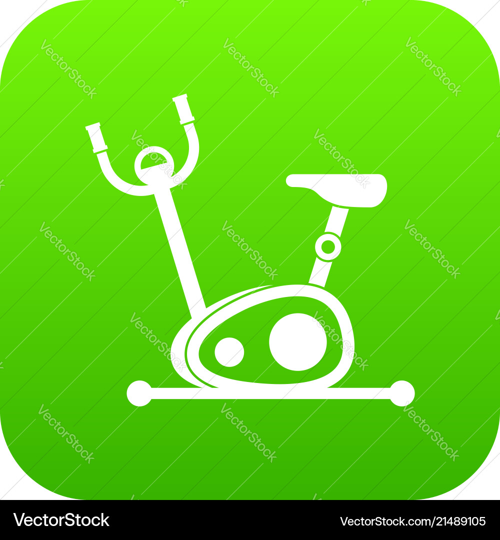 Exercise bike icon digital green Royalty Free Vector Image