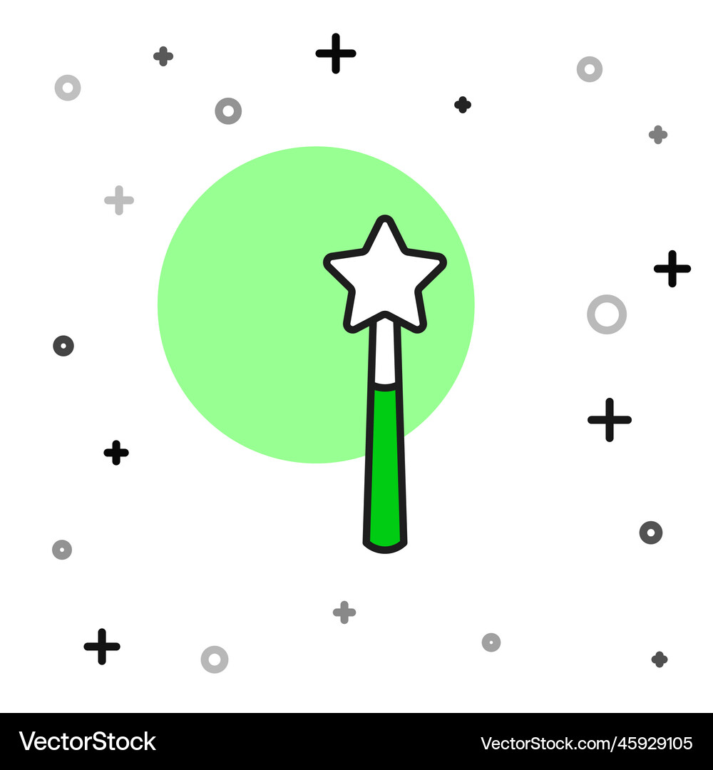 Filled outline magic wand icon isolated on white Vector Image