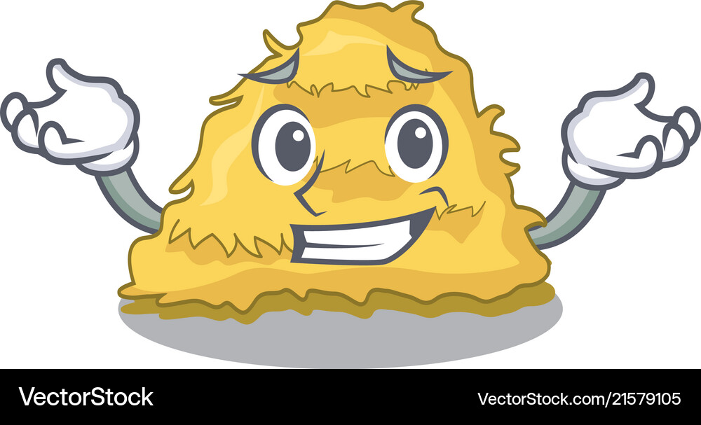 Grinning hay bale character cartoon Royalty Free Vector