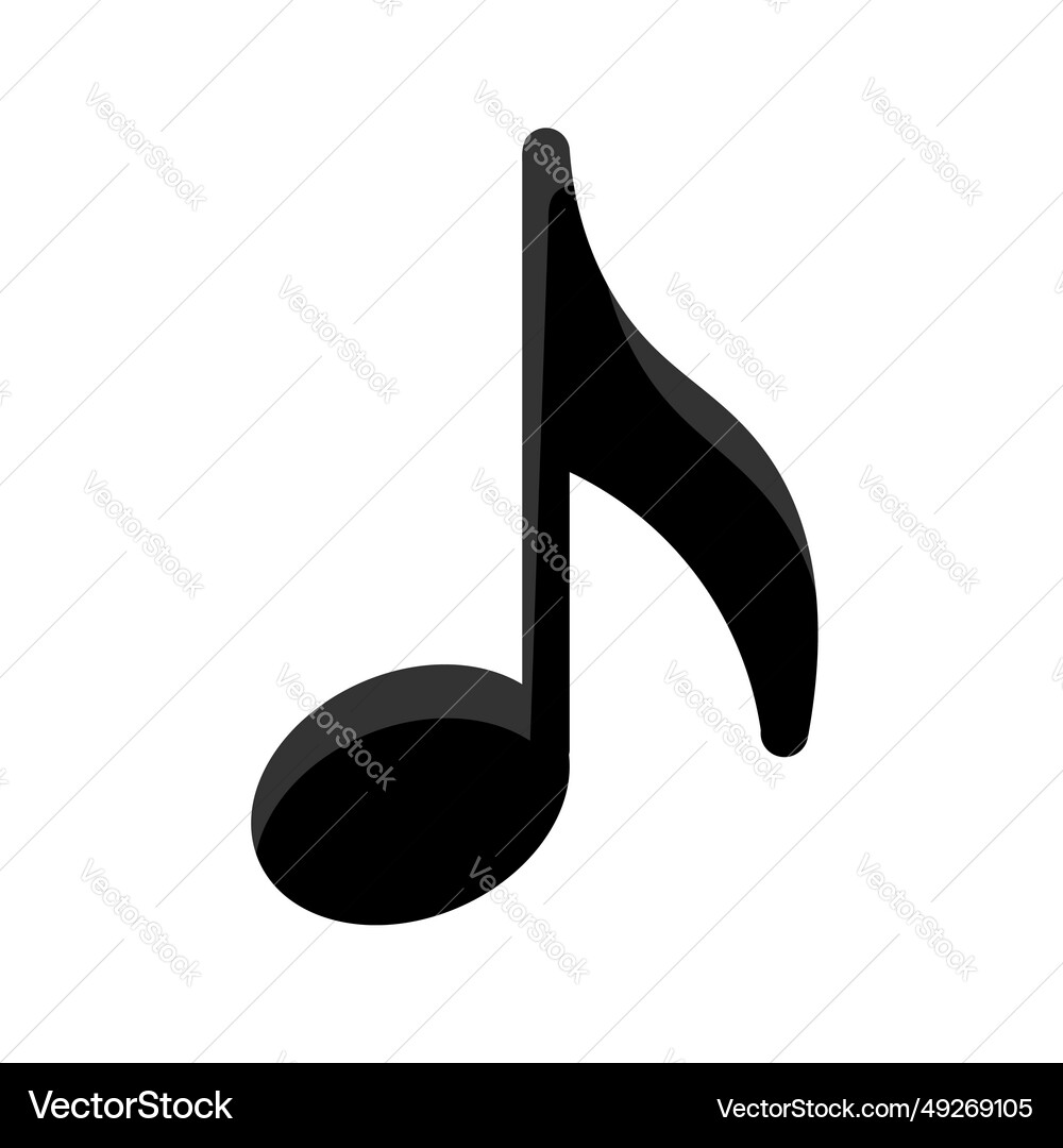 Modern design musical note flat icon for radio Vector Image