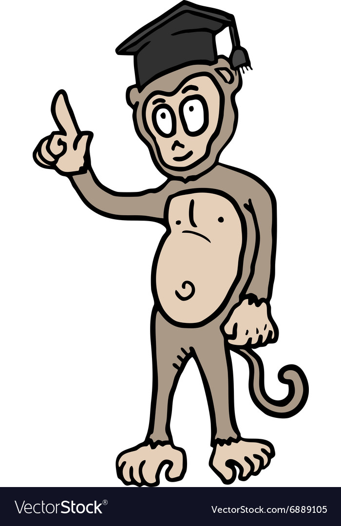 Monkey student Royalty Free Vector Image - VectorStock