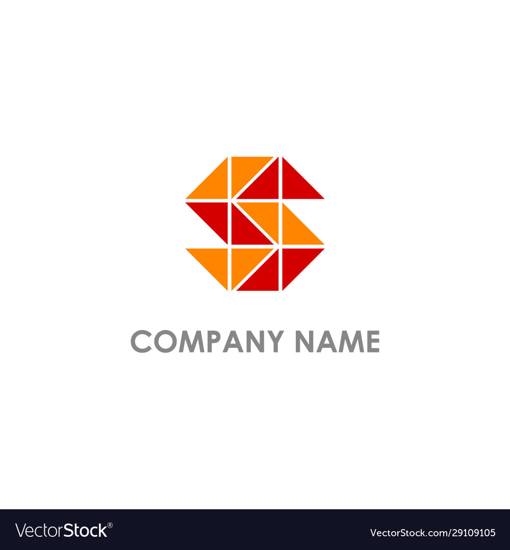 S initial triangle colored logo Royalty Free Vector Image
