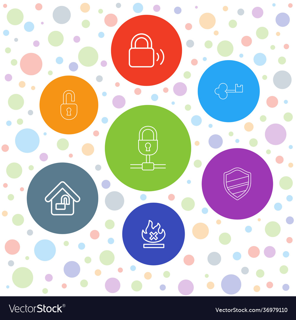 7 safe icons Royalty Free Vector Image - VectorStock