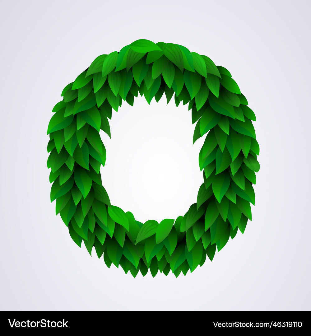 Alphabet letters made from fresh green leafs Vector Image