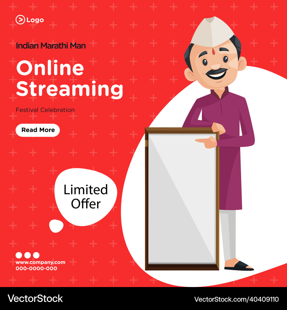 Banner design of marathi man Royalty Free Vector Image